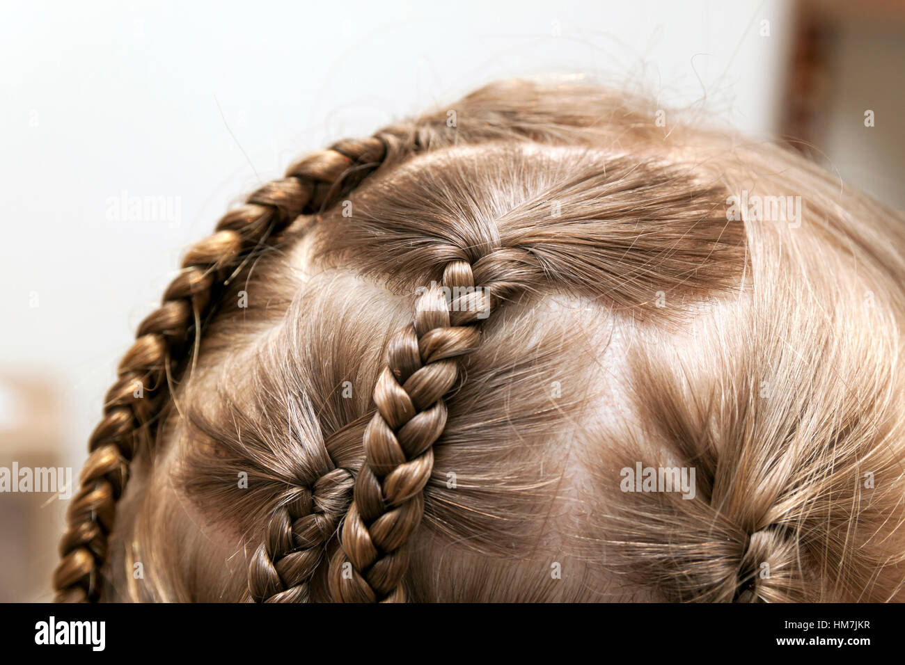 Hair braids background close up hi-res stock photography and images - Alamy