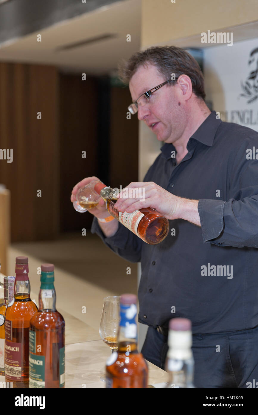 KIEV, UKRAINE - NOVEMBER 21, 2015: David Keir presents The BenRiach and ...