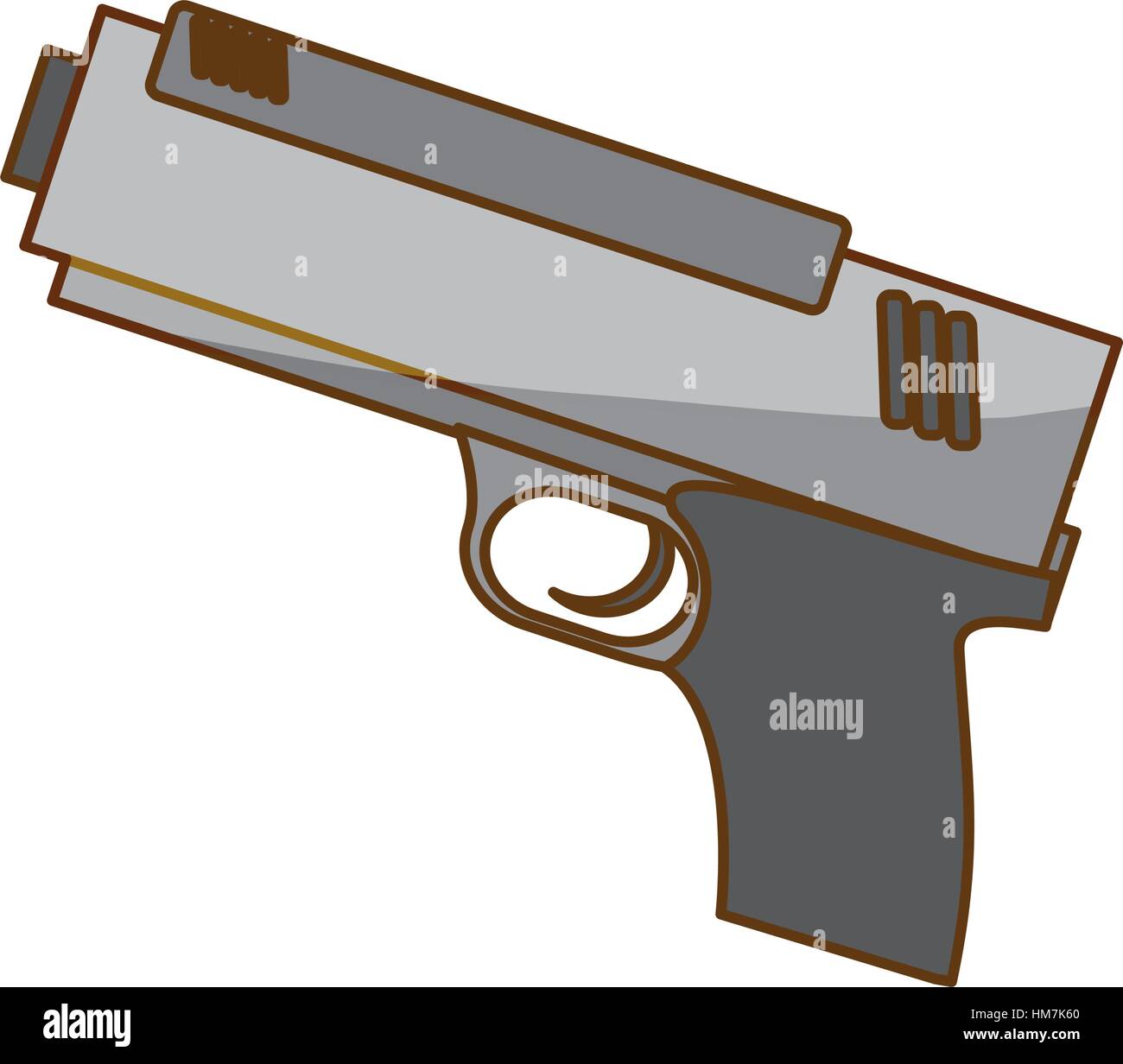 silver pistol police icon image, vector illustration Stock Vector Image ...