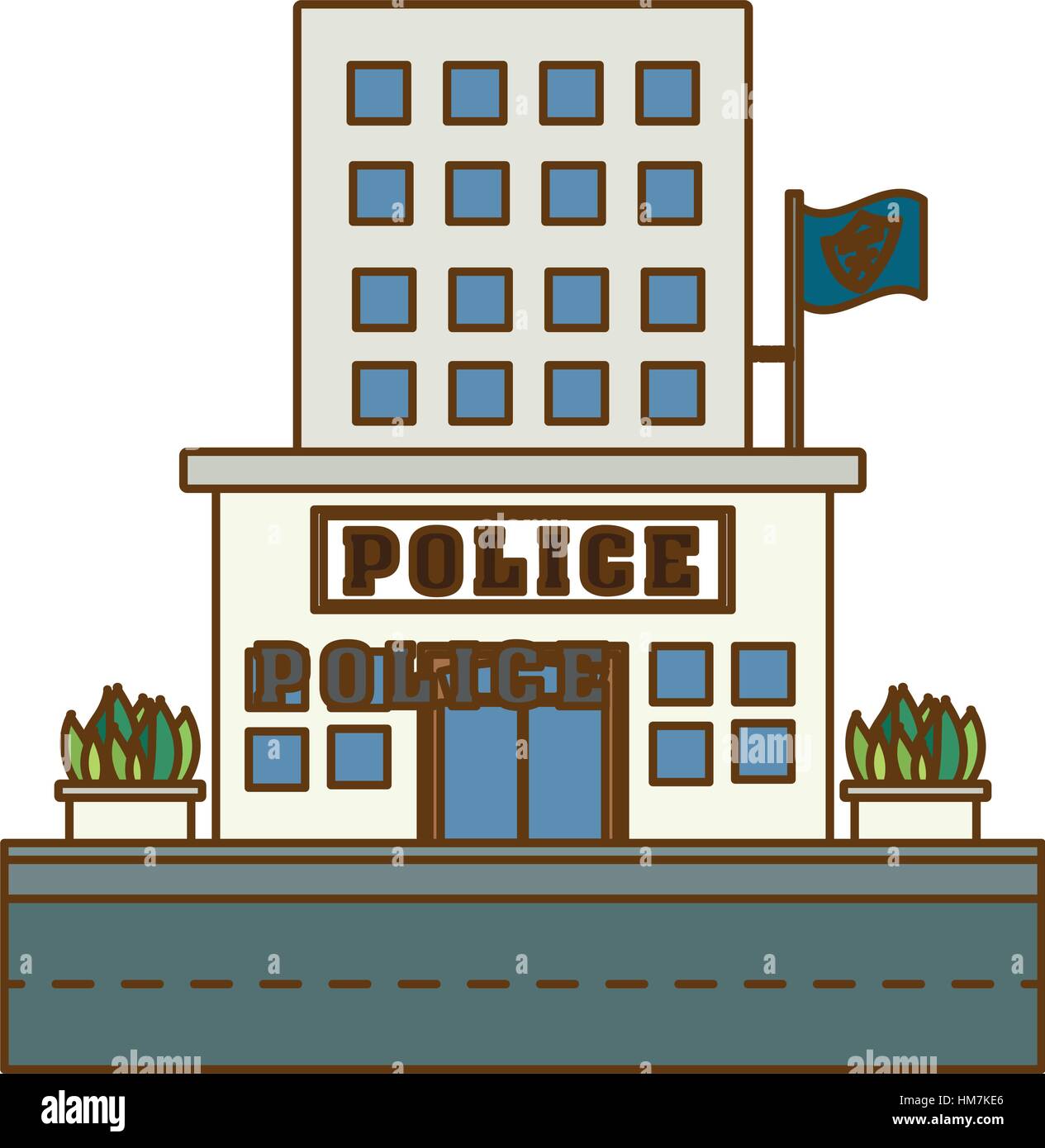 Police Station Icon Vector