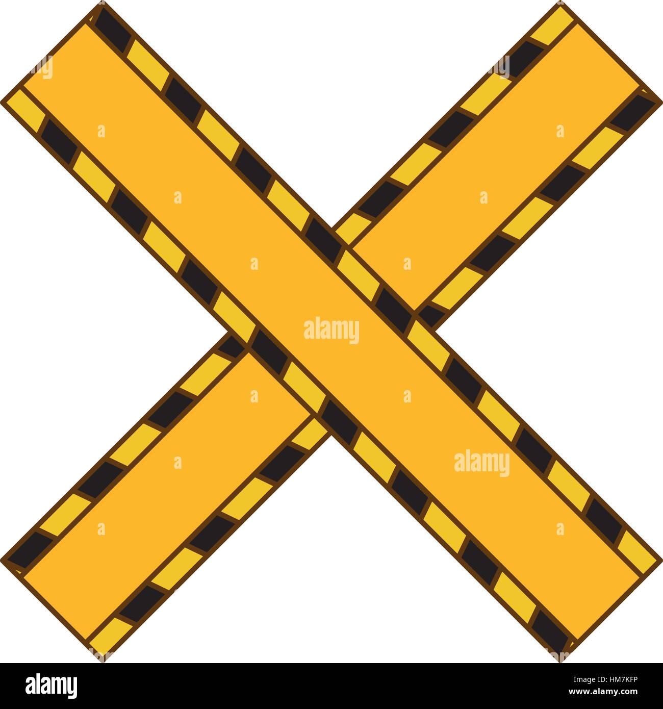 do not cross yellow ribbon icon, vector illustration Stock Vector Image ...