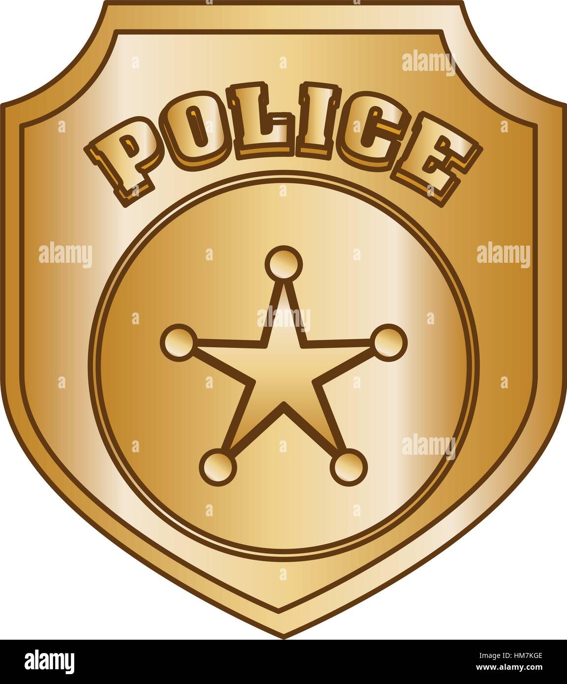 bronze police badge icon image, vector illustration Stock Vector Image ...