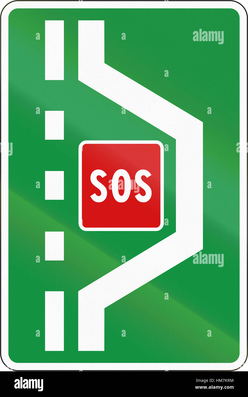 Slovenian road sign - Emergency breakdown bay Stock Photo - Alamy