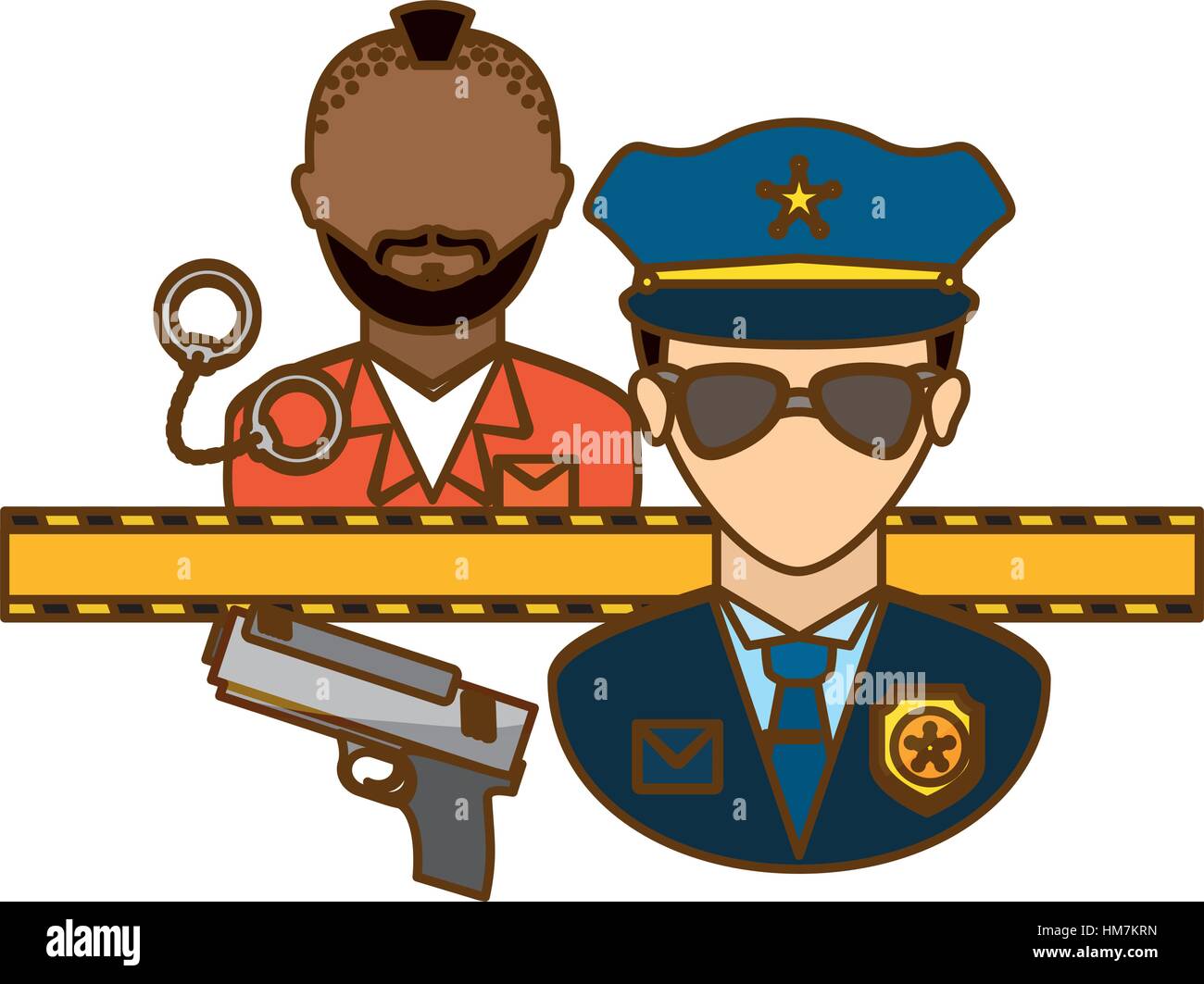 Police Arresting Offender Icon Image Vector Illustration Stock Vector