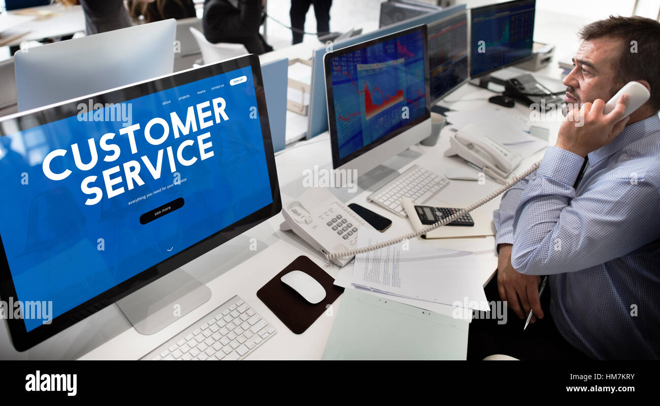Customer care webpage interface word Stock Photo - Alamy