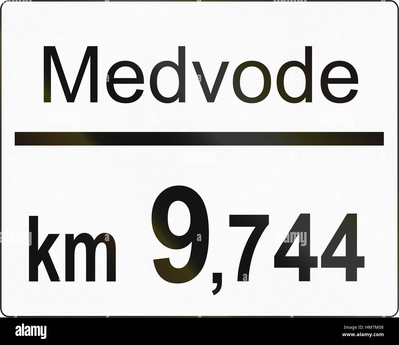 Slovenian road sign - Road distance marker Stock Photo - Alamy