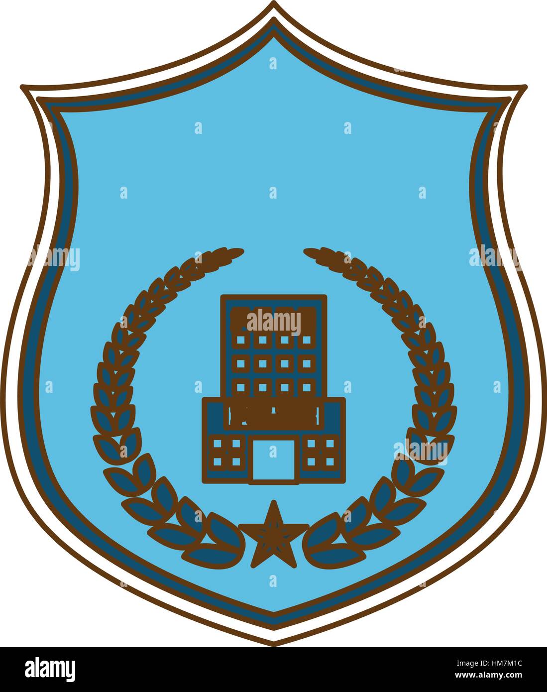 blue police badge icon image, vector illustration Stock Vector Image ...