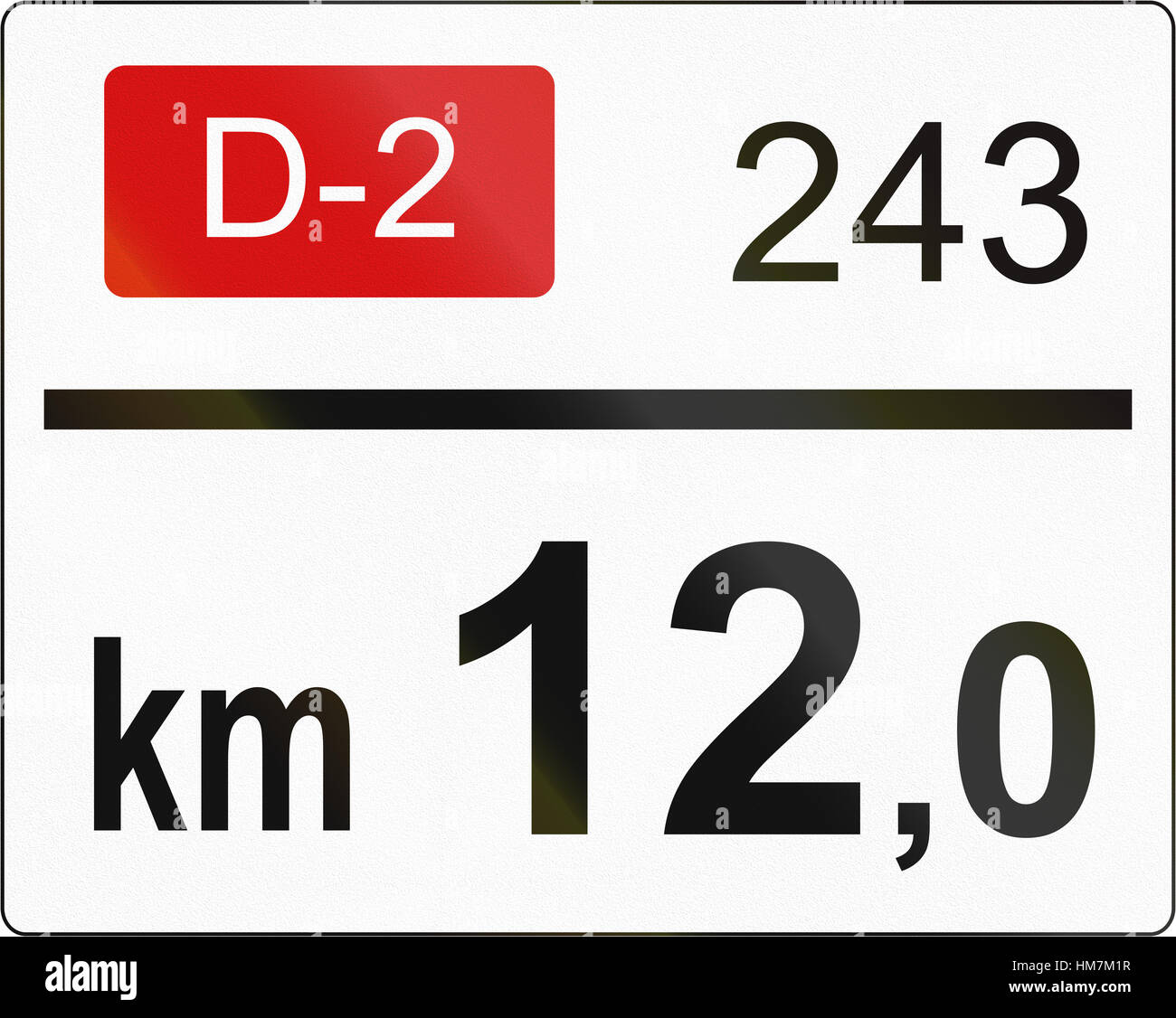 Slovenian road sign - Road distance marker Stock Photo - Alamy