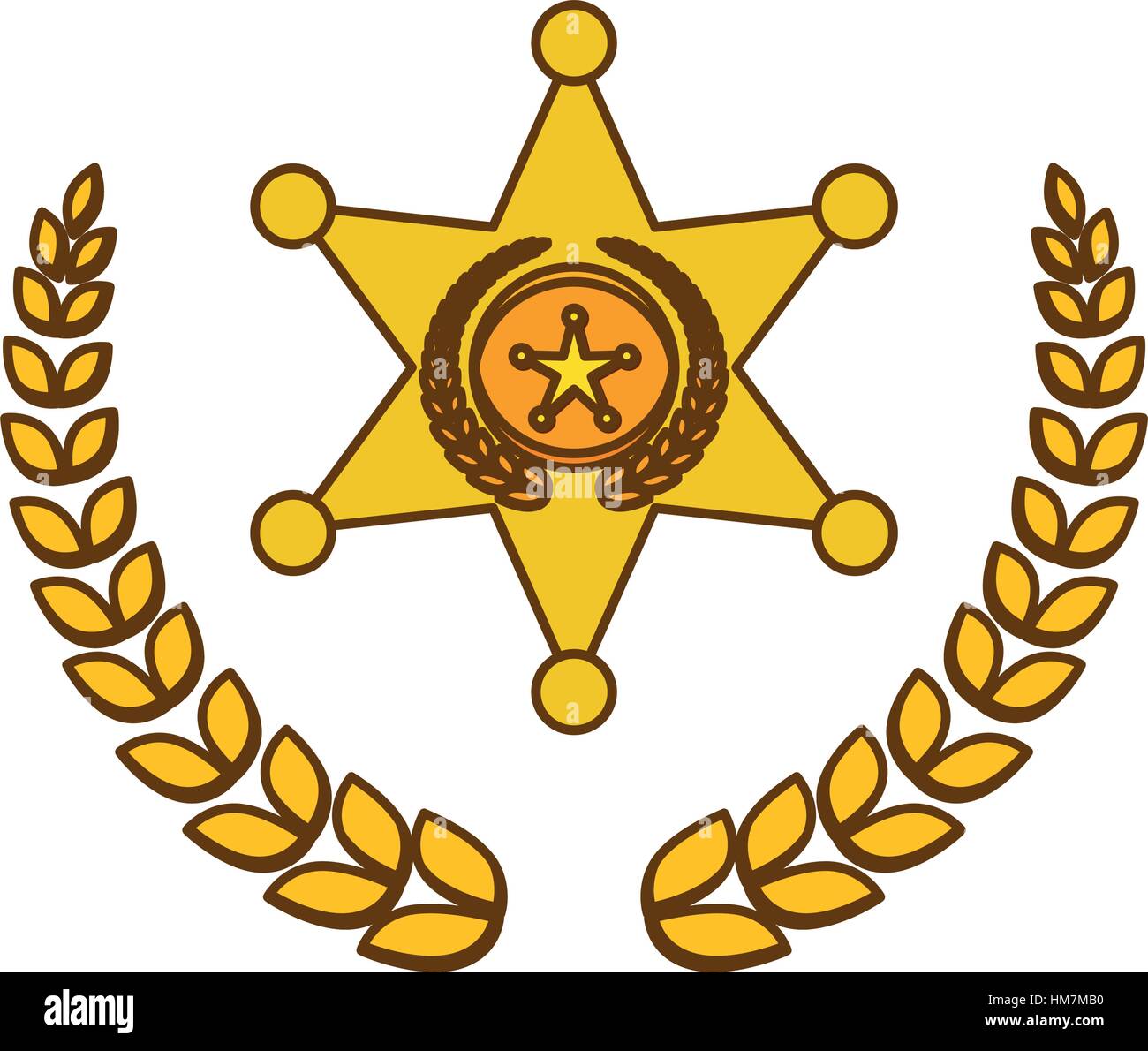 gold police badge icon image, vector illustration Stock Vector Image ...