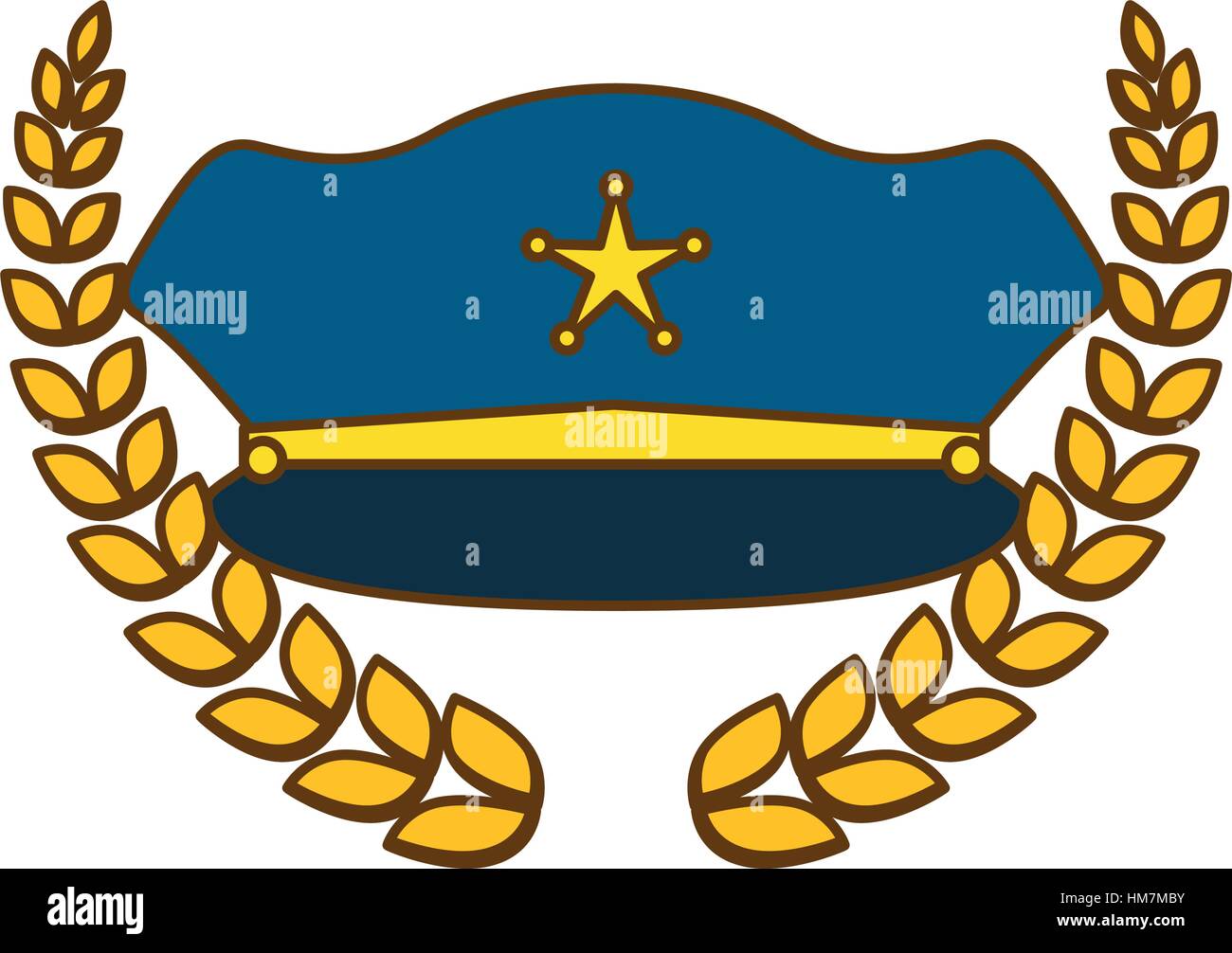 gold police badge icon image, vector illustration Stock Vector Image ...