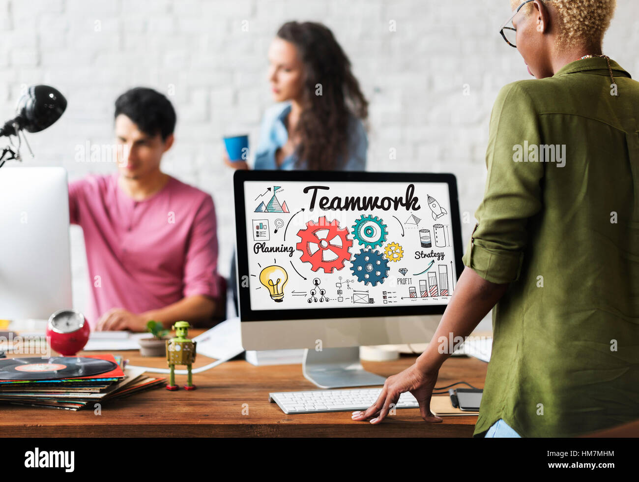 Teamwork Together Professional Occupation Concept Stock Photo - Alamy
