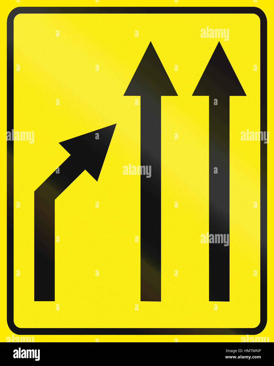 Slovenian road sign - Traffic lane management Stock Photo - Alamy
