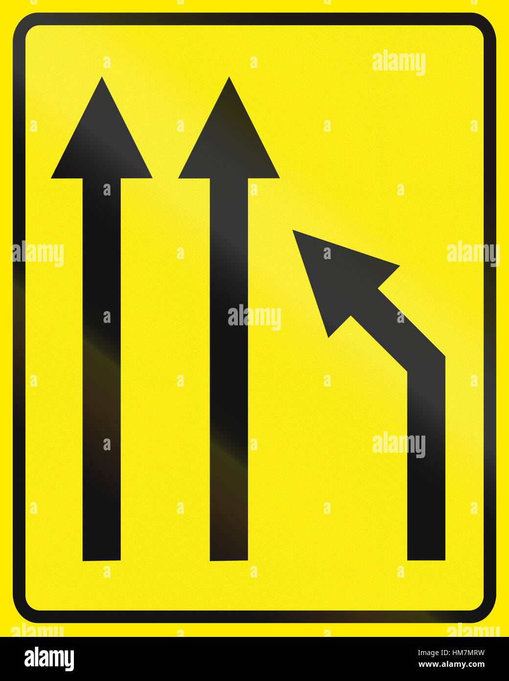 Slovenian road sign - Traffic lane management Stock Photo - Alamy