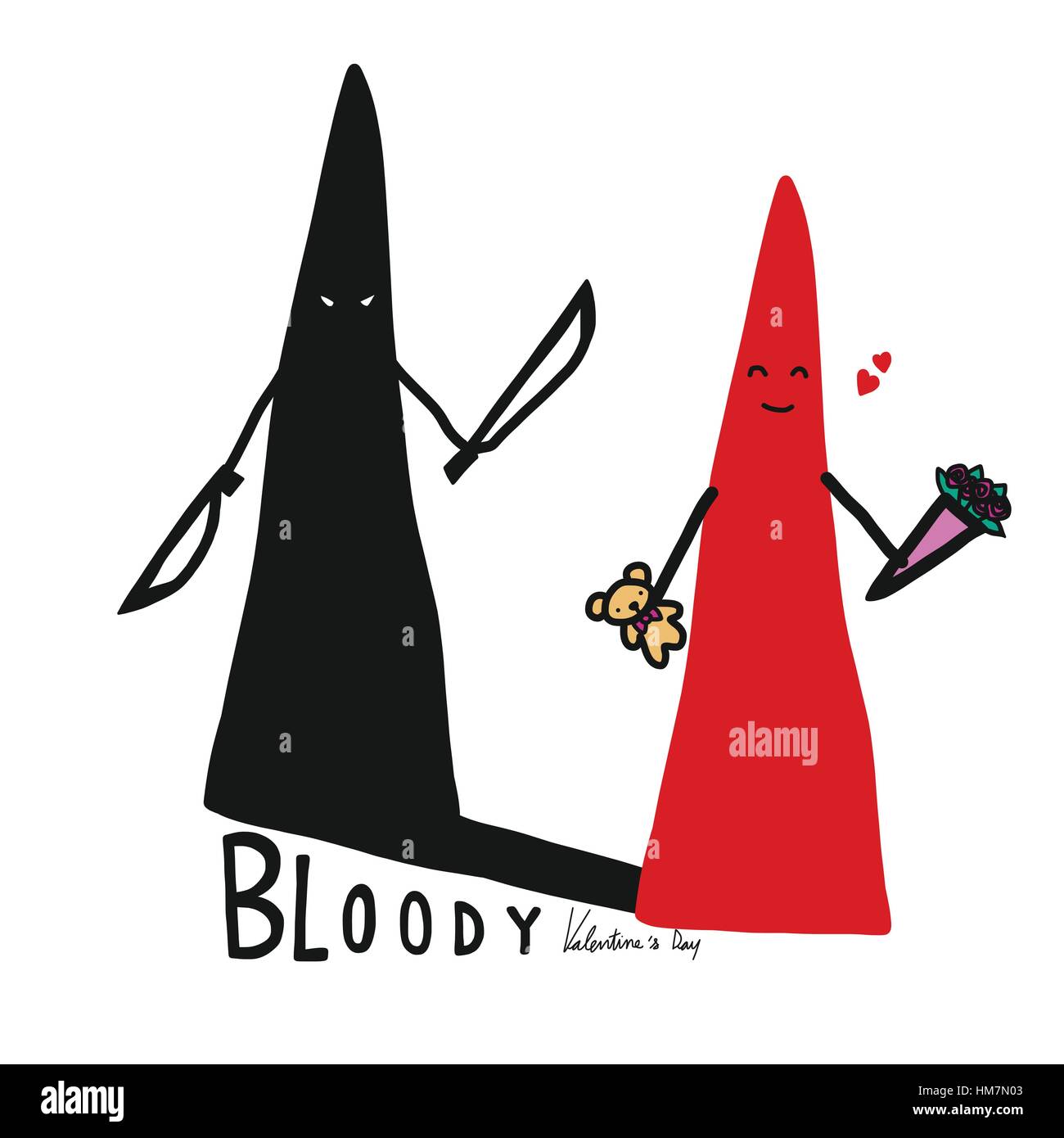 Bloody valentine's day cartoon illustration Stock Vector Image & Art ...