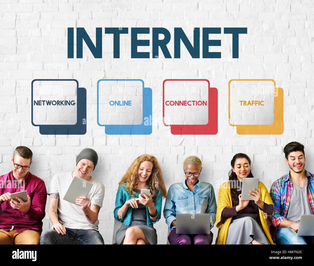 Social Media Box Buttons Concept Stock Photo - Alamy