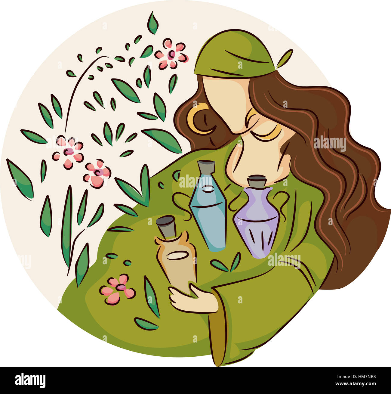 Collecting herbs illustration hi-res stock photography and images - Alamy