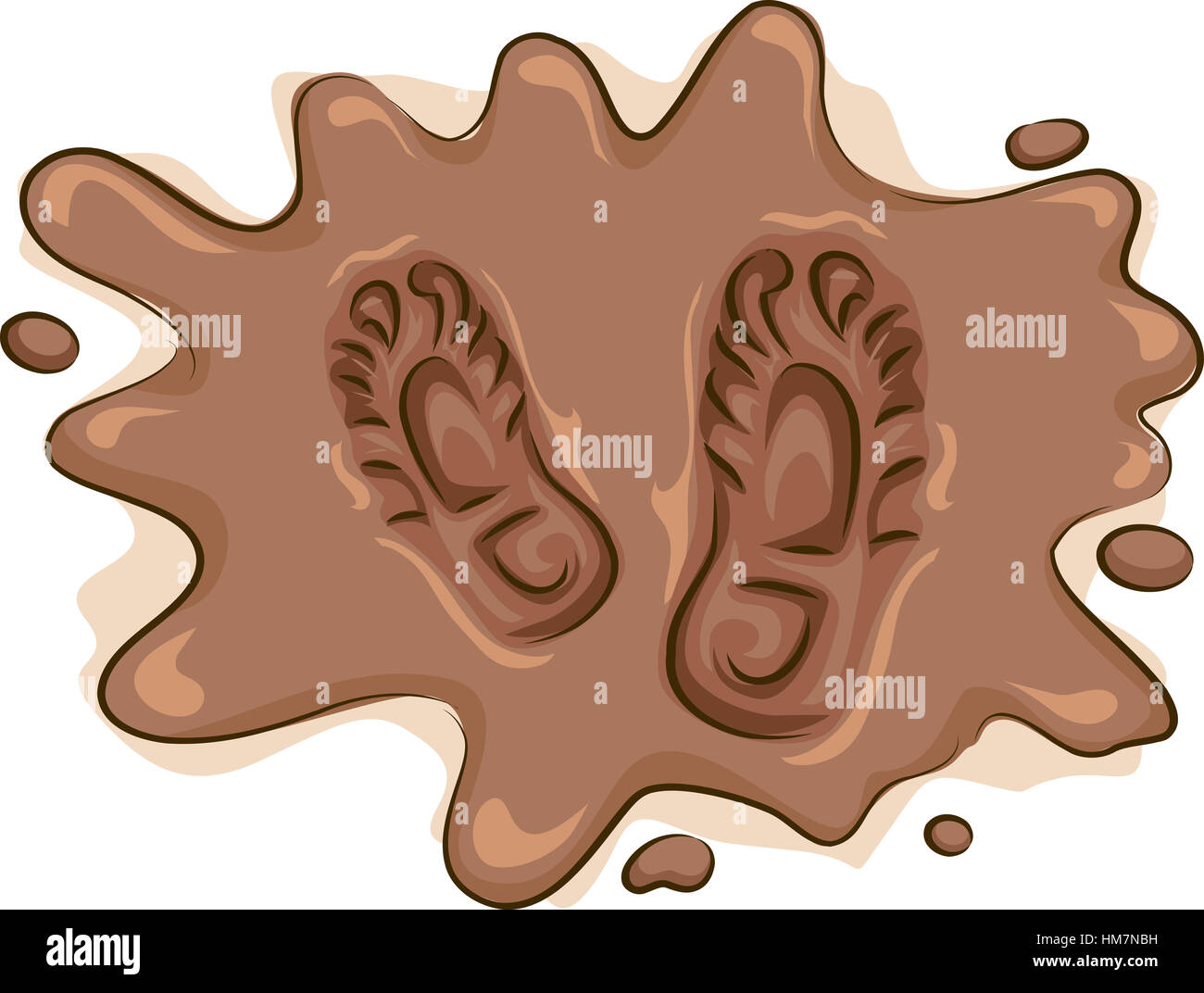 Muddy footprints Cut Out Stock Images & Pictures - Alamy