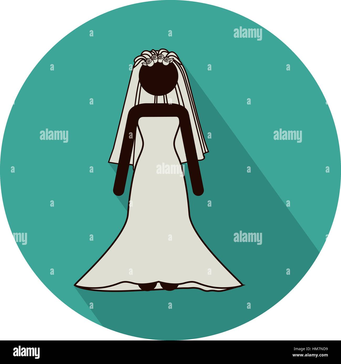 circular shape with pictogram of bride with costumes vector ...