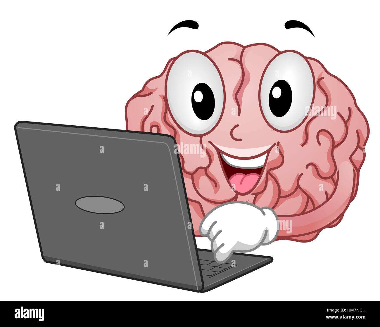 Mascot Illustration of a Brain Conducting an Internet Research Stock ... Mascot Illustration of a Brain Conducting an Internet Research Stock ...