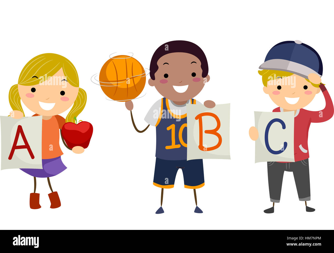 Stickman Illustration of Kids Teaching the Letters of the Alphabet ...