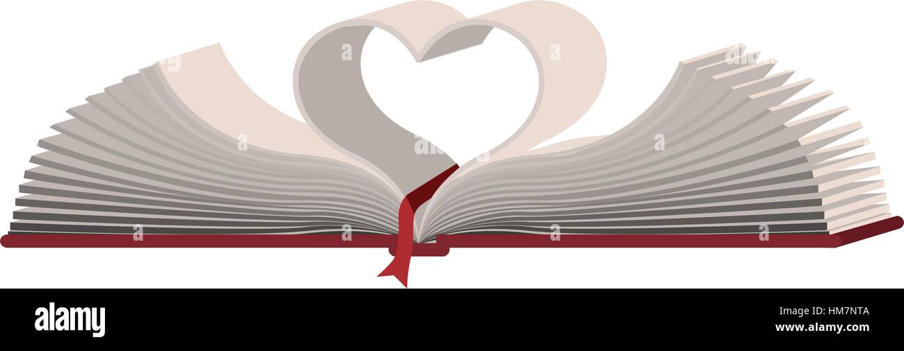 colorful silhouette with holy bible open with sheets in shape heart ...