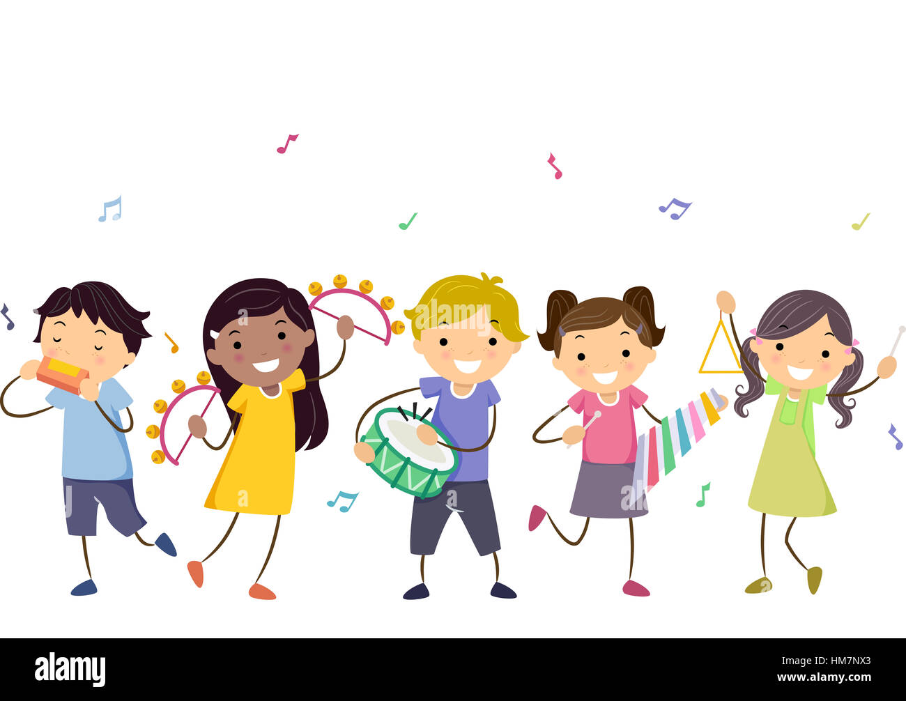 Stickman Illustration of Kids Playing Different Musical Instruments ...