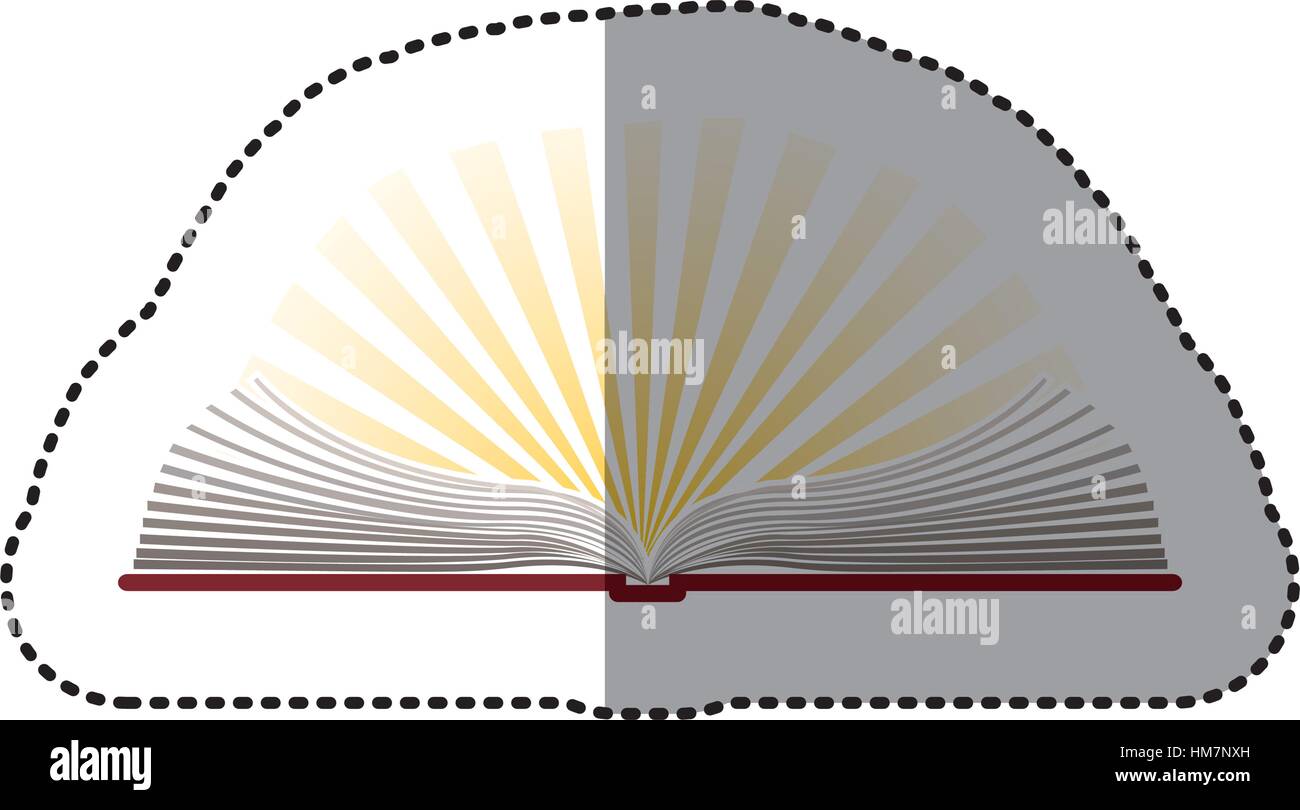 middle shadow sticker colorful with holy bible open vector illustration ...