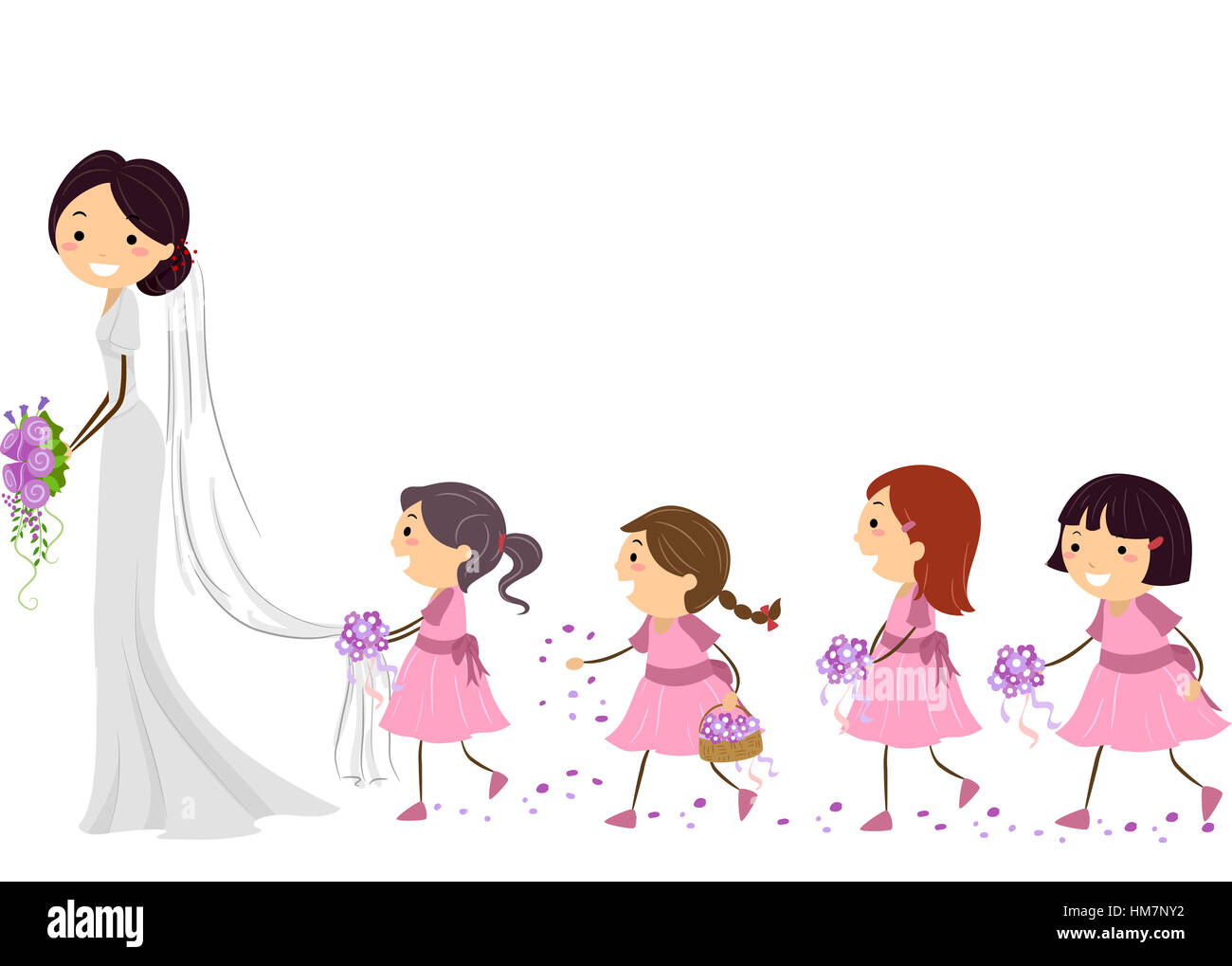 Wedding Flower Girl Cartoon