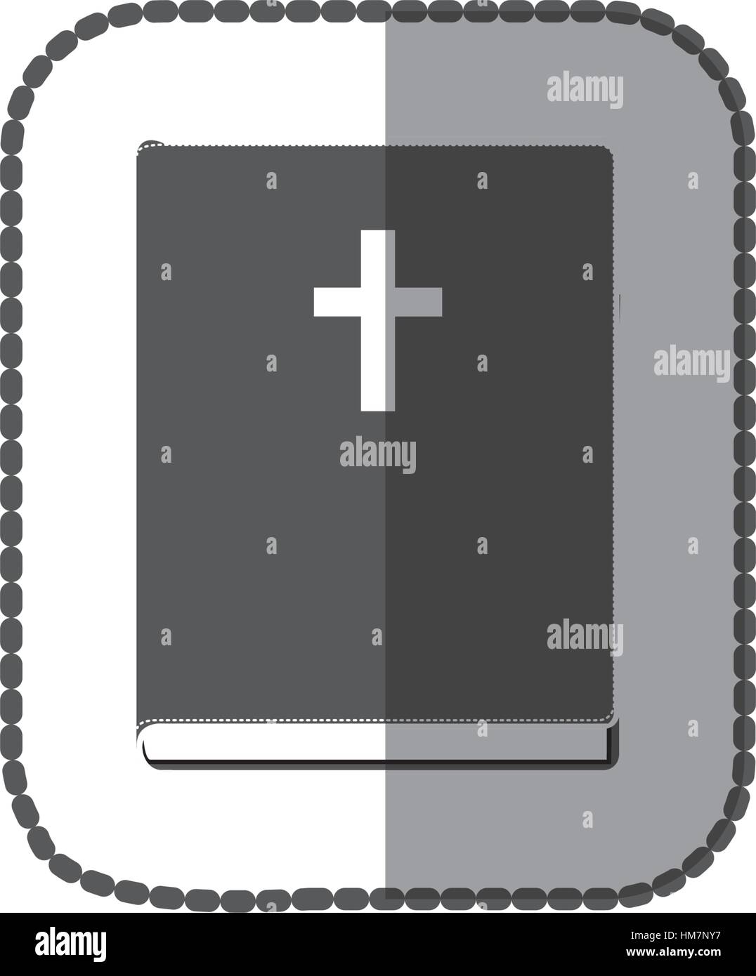 middle shadow sticker grayscale with holy bible vector illustration ...