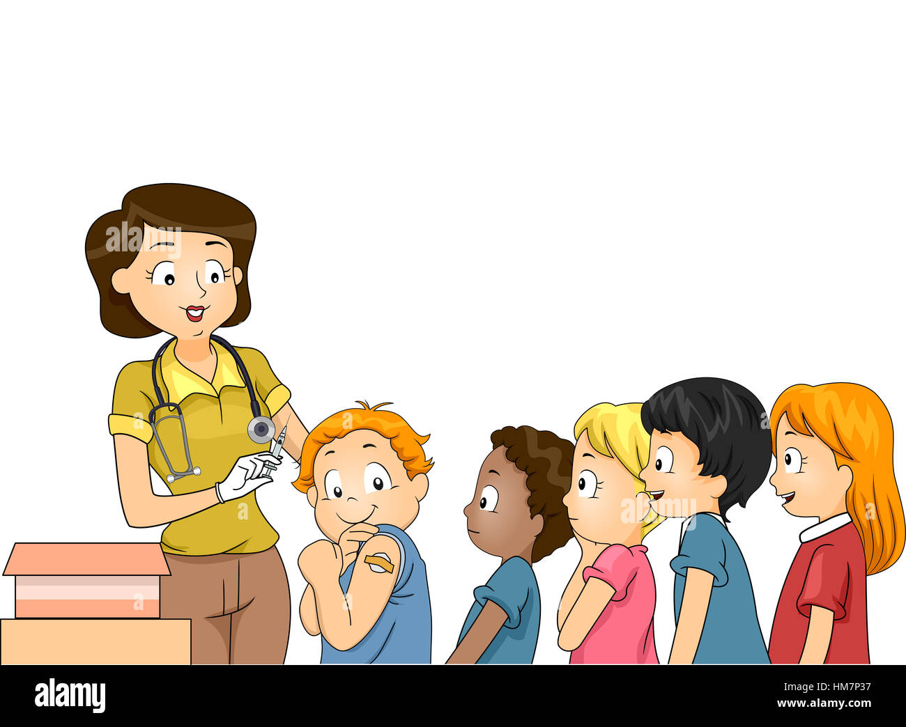 Children Lining Up Clipart