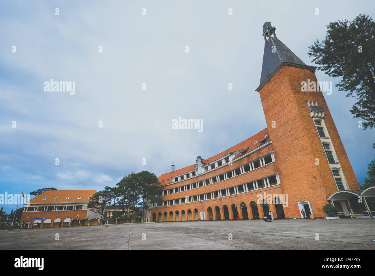 Arched architectural beauty, rustic buildings Pedagogical University in ...