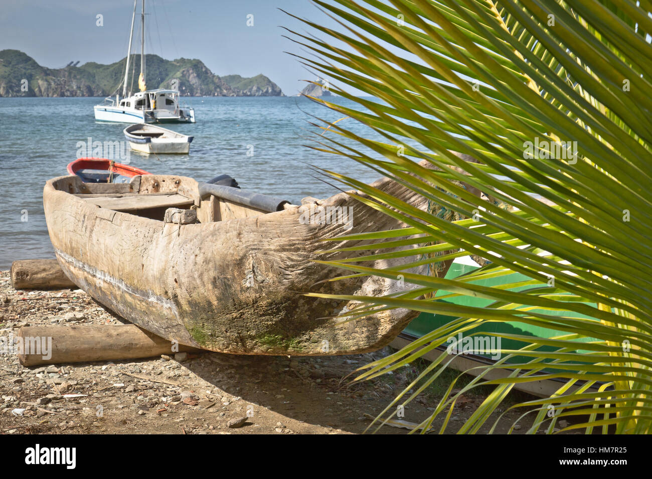 Old wooden fishing boat in the caribbean hi-res stock photography and ...