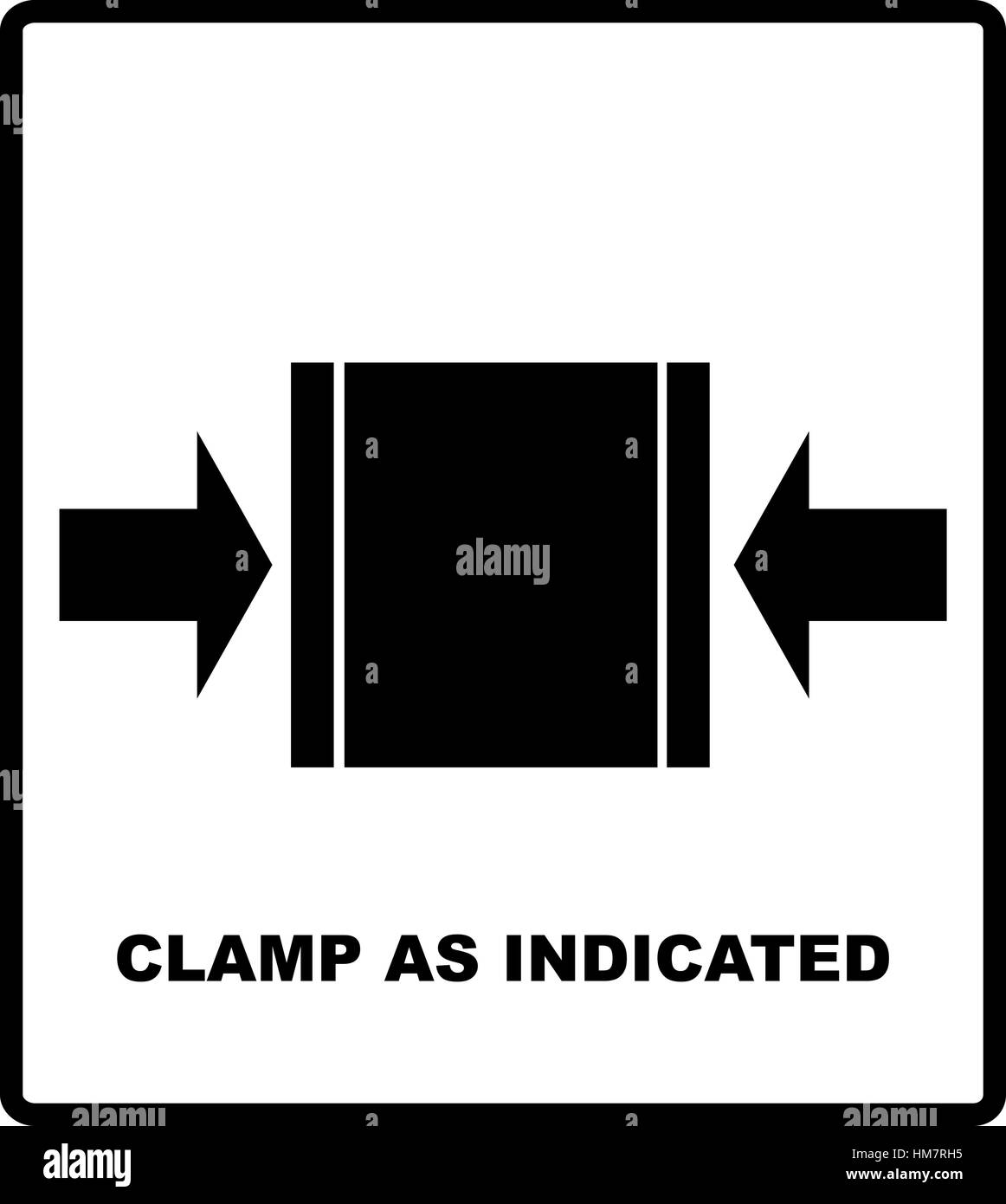Clamp as indicated. Cargo signs, packaging symbol on a corrugated ...