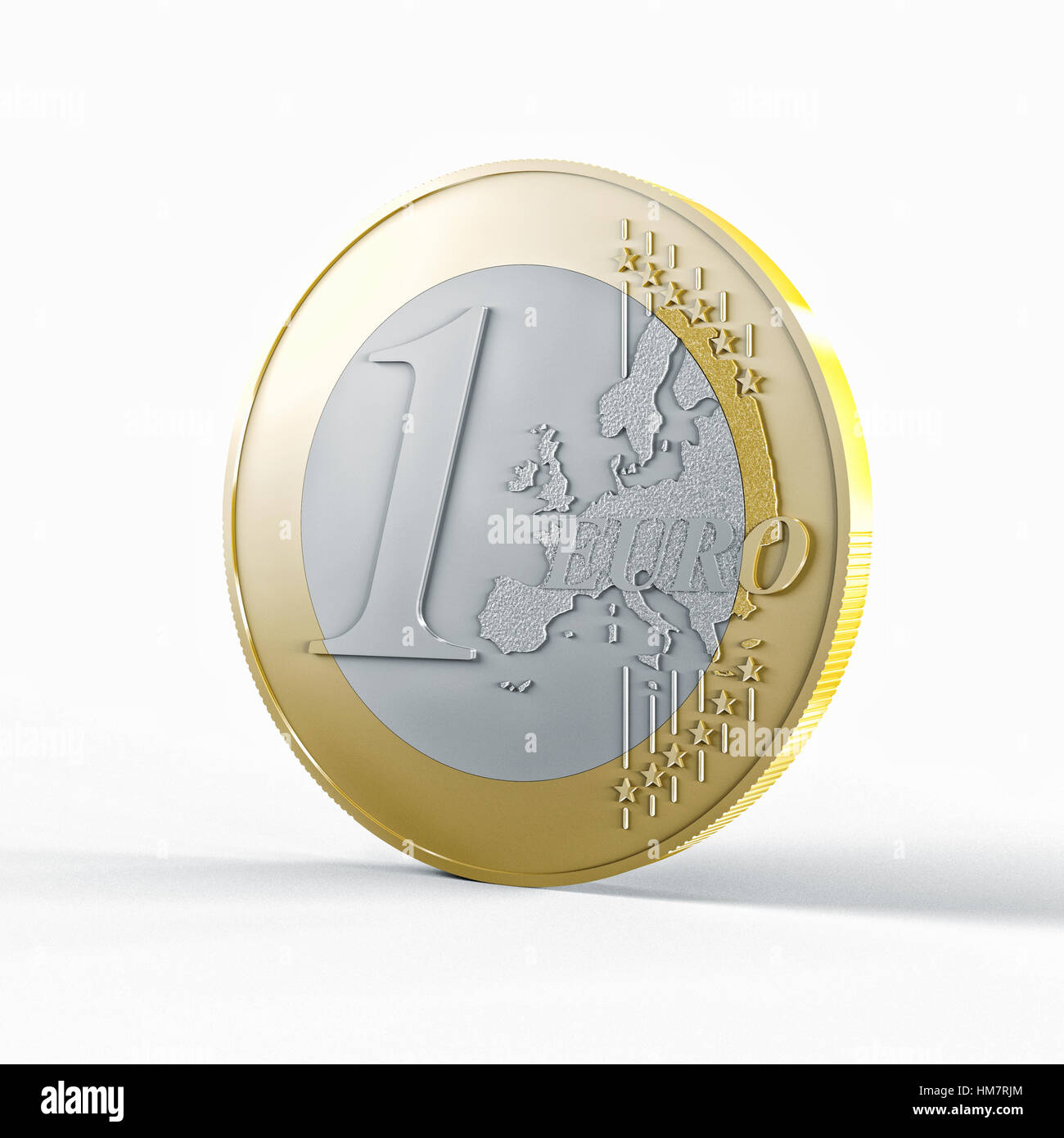 euro coin on white background 3d rendering image Stock Photo - Alamy