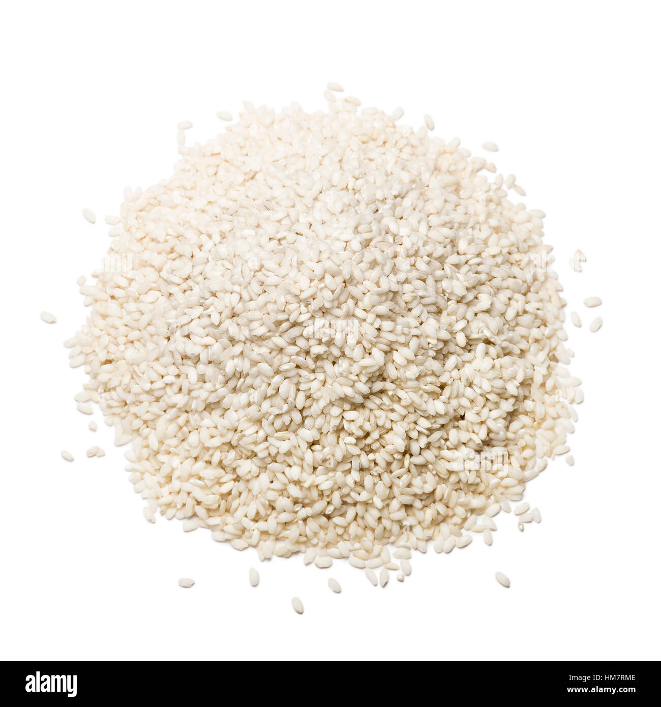 heap of white rice on white background Stock Photo - Alamy