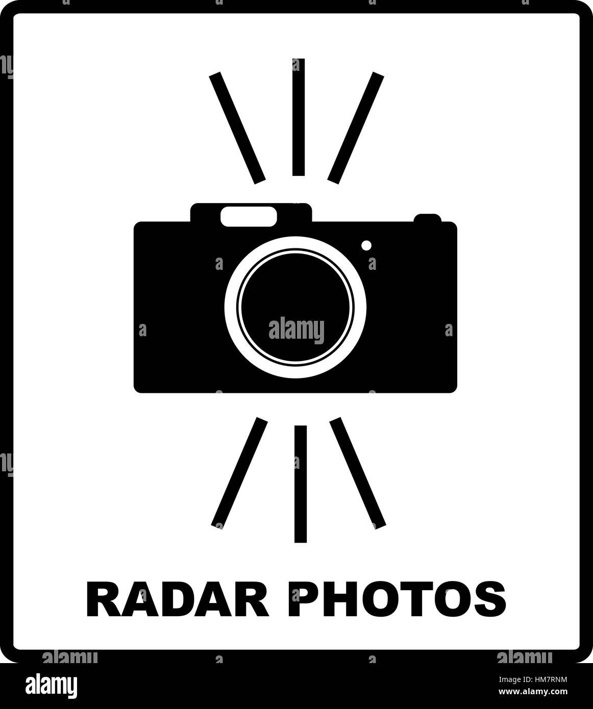 Speed road radar icon. Notice traffic symbol isolated on white. Camera ...