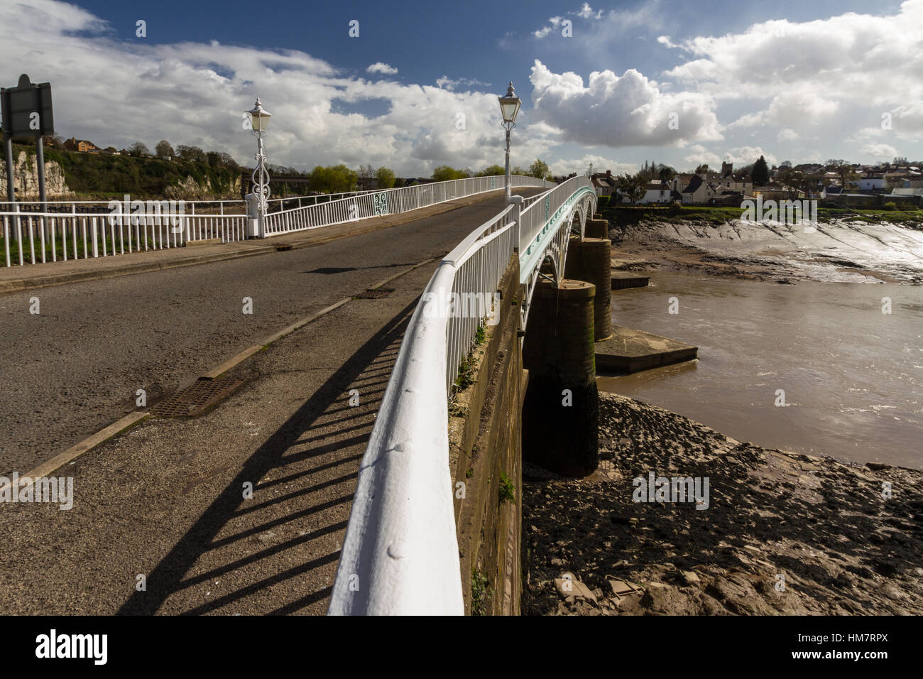 Old road bridge over River Wye connecting Chepstow, Wales and Tutshill ...