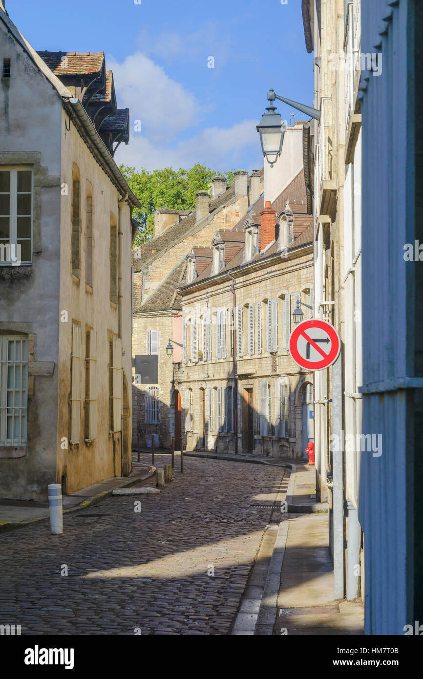 Street with old buildings, in Beaune, Burgundy, France Stock Photo - Alamy