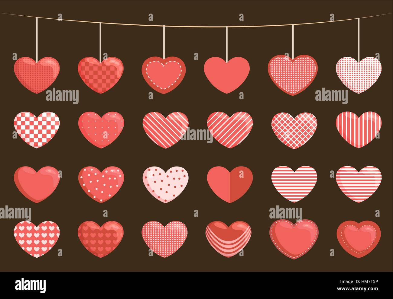 Collection of sewed hearts Stock Vector Image & Art - Alamy