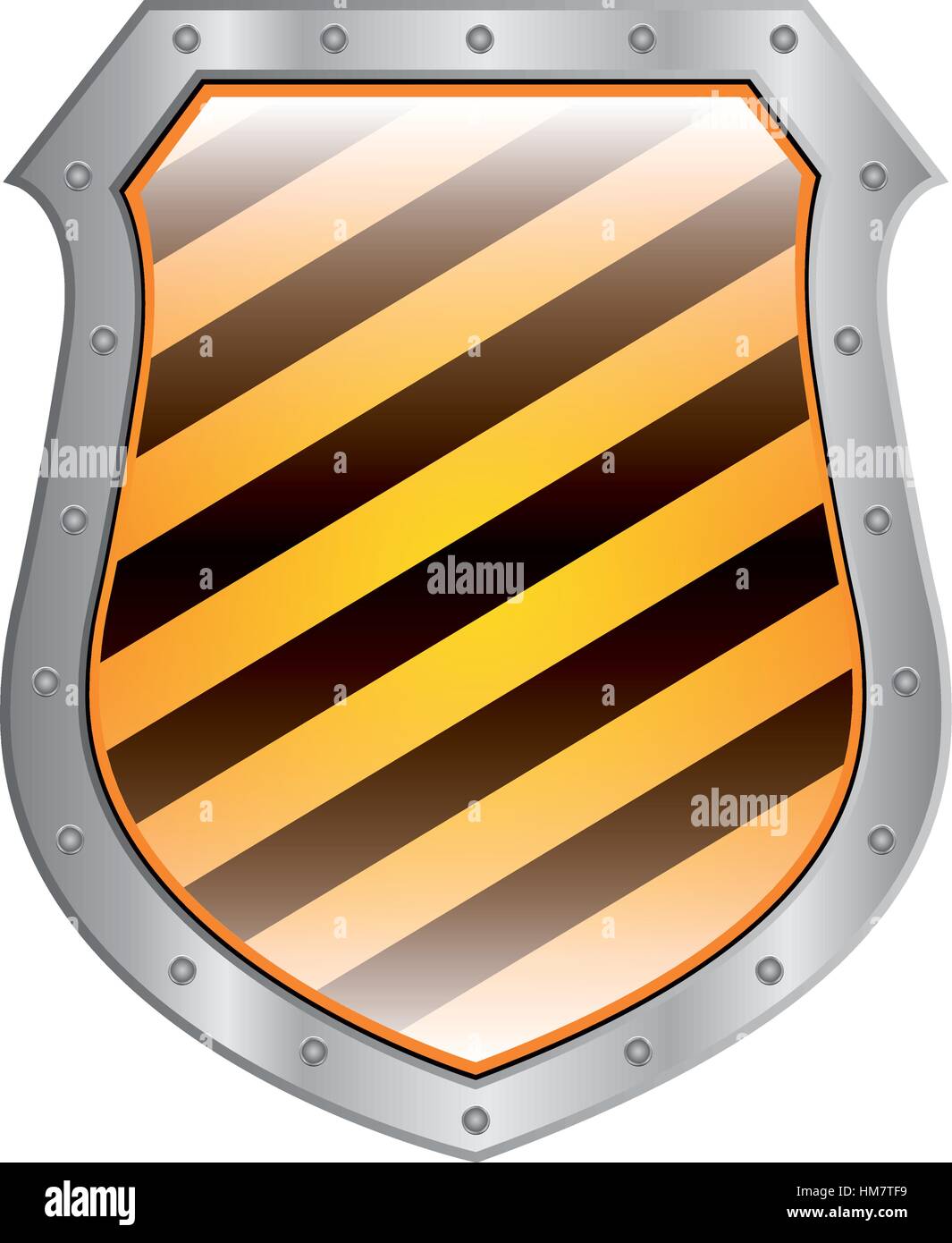metallic shield with diagonal stripe vector illustration Stock Vector ...