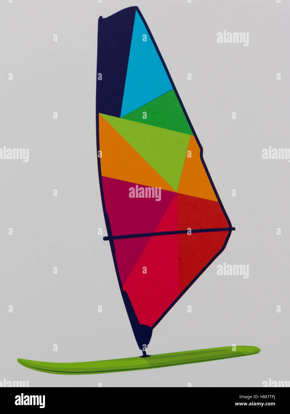 Colorful WindSurf Board Picture on White Background Stock Photo - Alamy