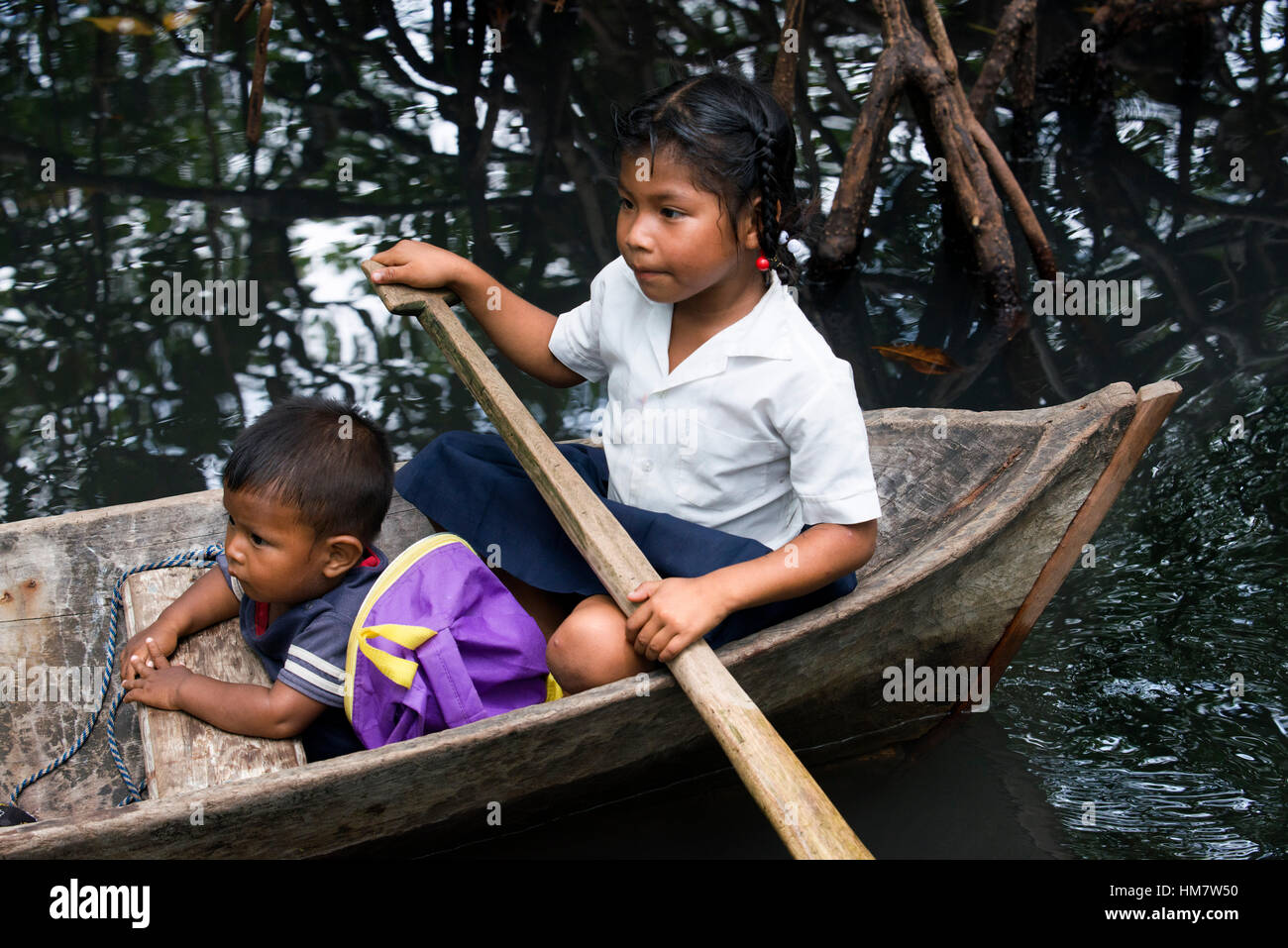 One of the local boats used by the Ngobe Indians as their main form of ...