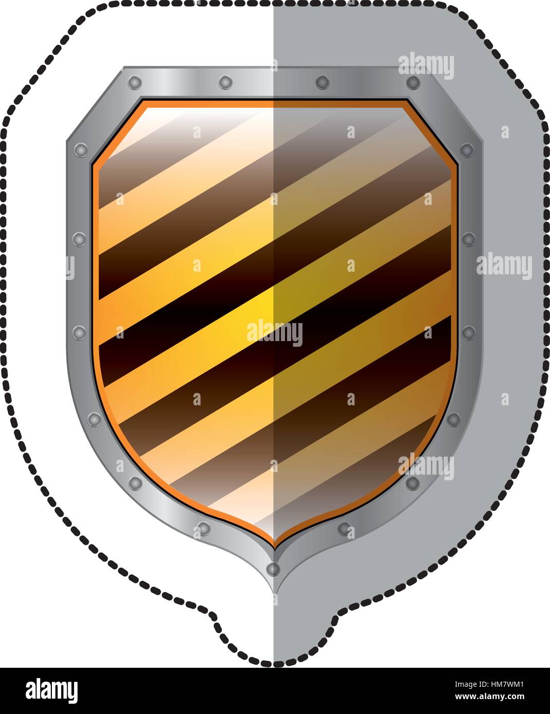 sticker metallic square shield with colorful diagonal lines shape ...