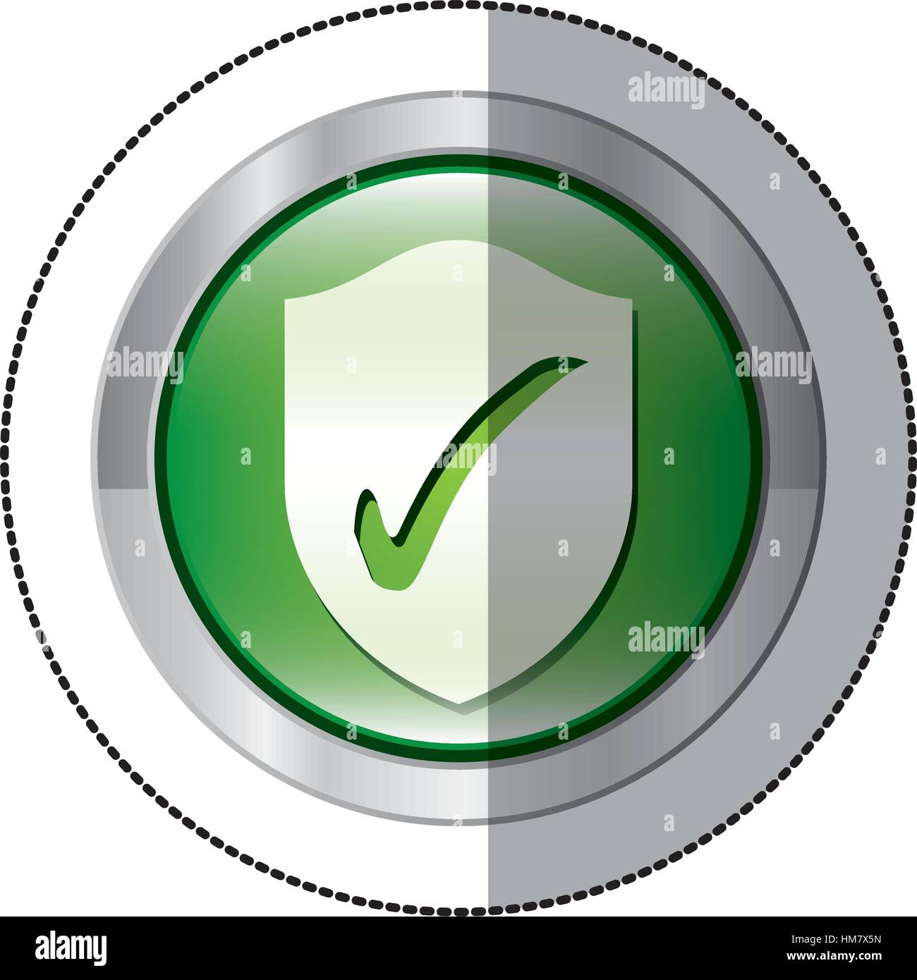 sticker metallic circular button with shield inside with approval ...