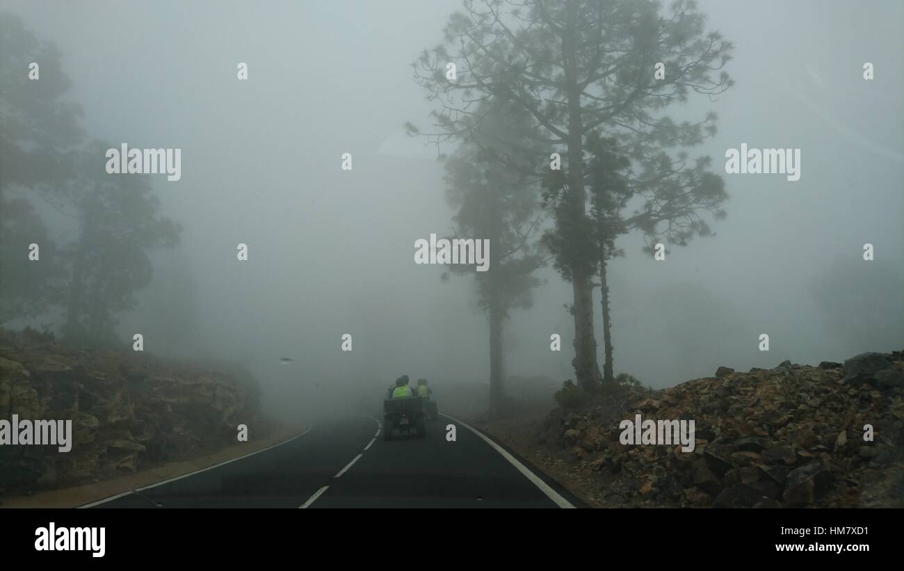 Atv quad quads fog foggy road hi-res stock photography and images - Alamy