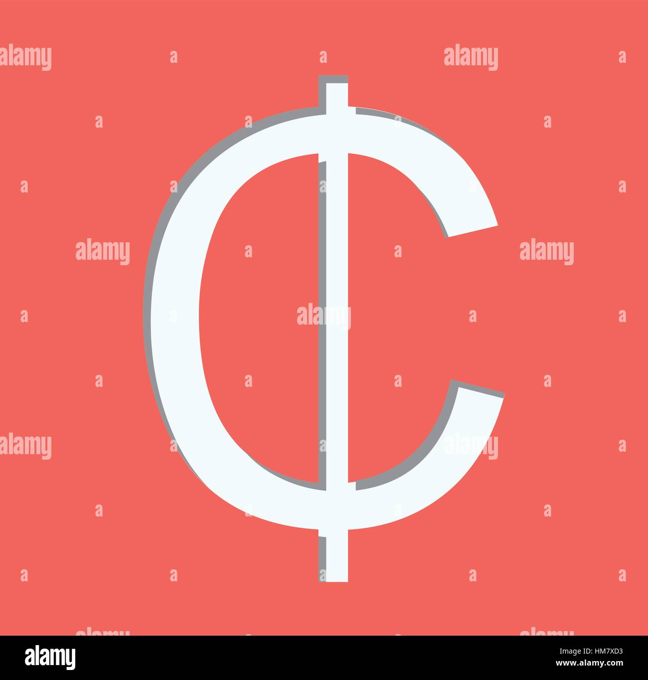 red square with currency symbol of cent vector illustration Stock ...