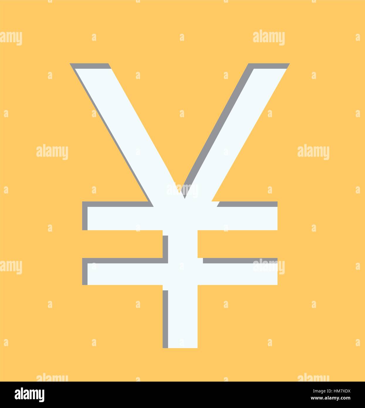 yellow square shape with currency symbol of china vector illustration ...