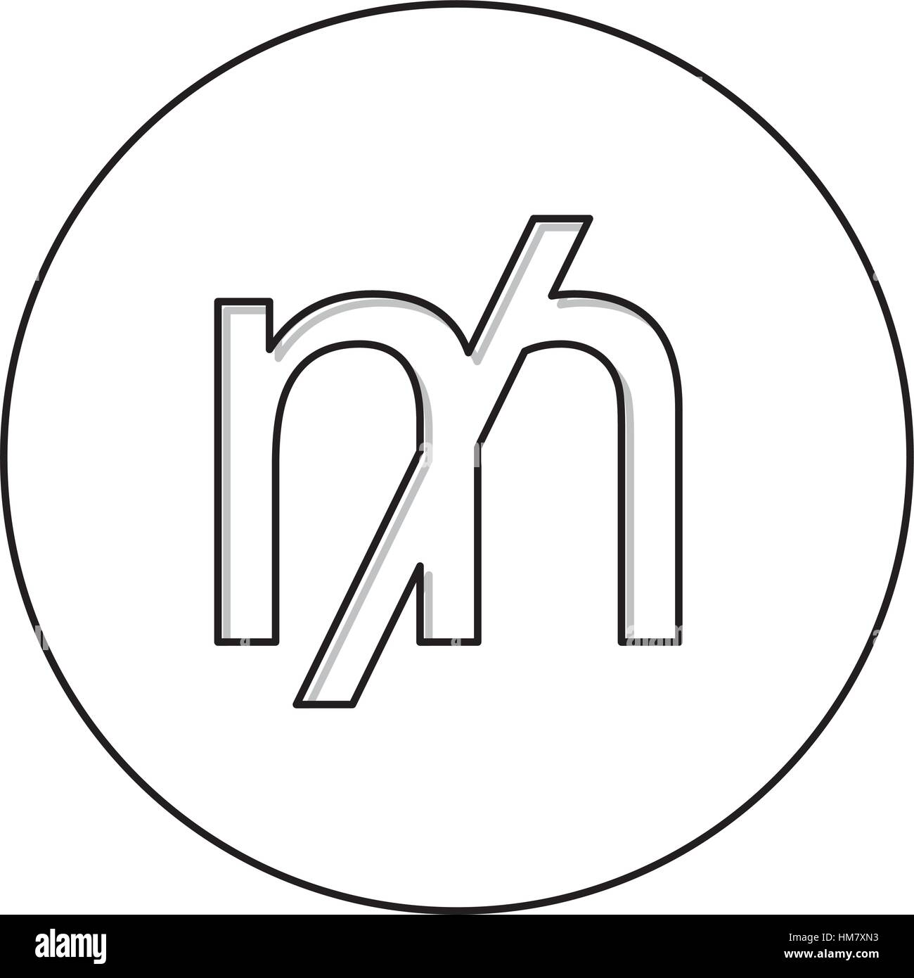 monochrome contour with currency symbol of mill in circle vector ...