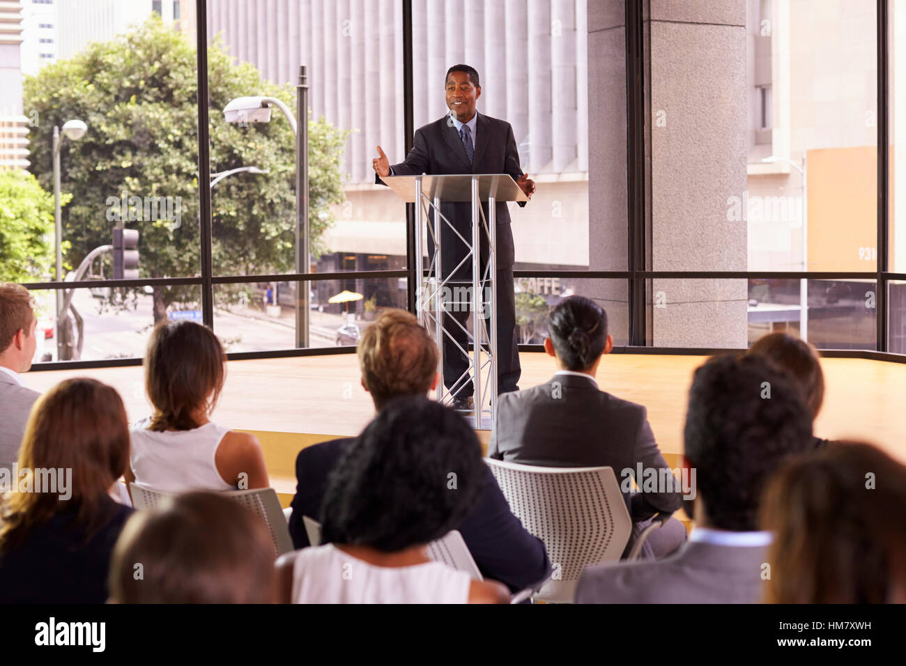 Black man presenting to black group hi-res stock photography and images ...