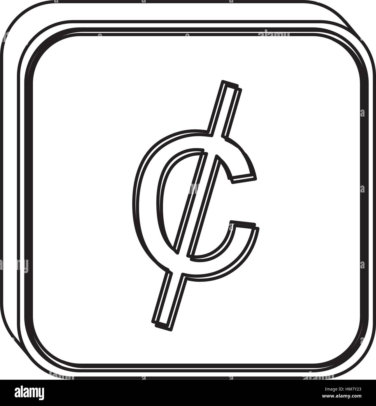 Cent penny currency symbol icon Black and White Stock Photos & Images ...